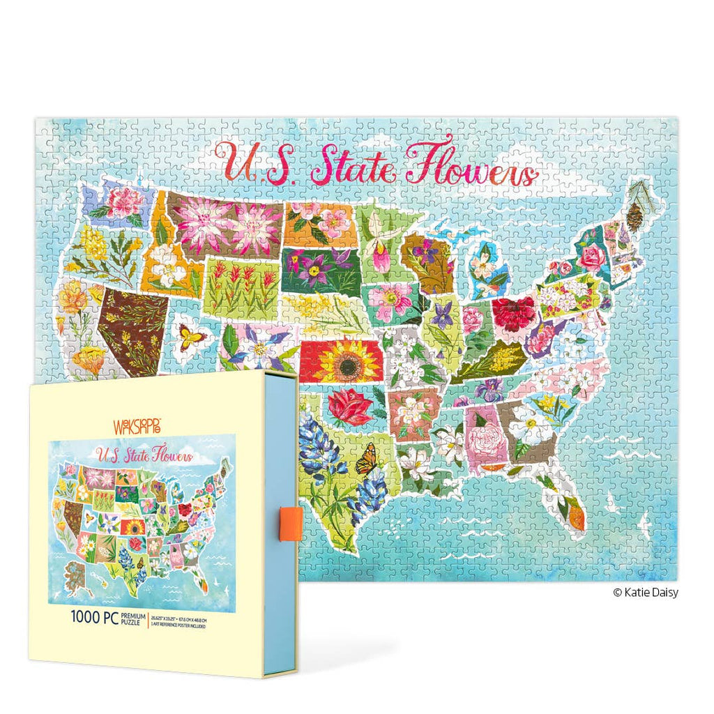 U.S. State Flowers 1000 Piece Puzzle – The Anastasia Co.